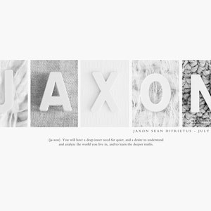 Baby Boy Name Print Alphabet Letter Photos, Custom Name Print, Modern ...