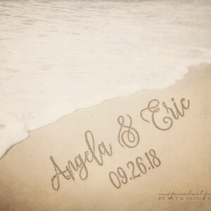 Names in Sand Personalized Print, Beach Writing, Beach Theme Wedding ...