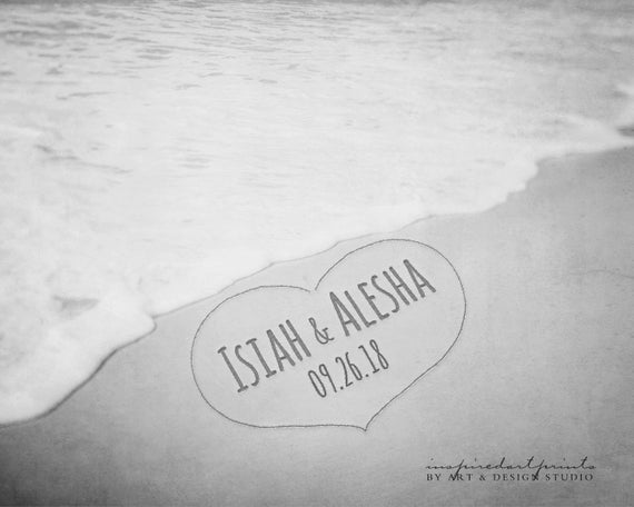 Wall Décor Home & Living Personalized Names in the Sand Digital File ...