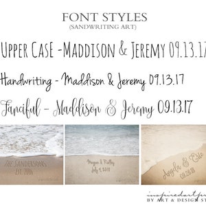 Message in Sand, Names in Sand Personalized Photo, Beach Wedding Gift ...