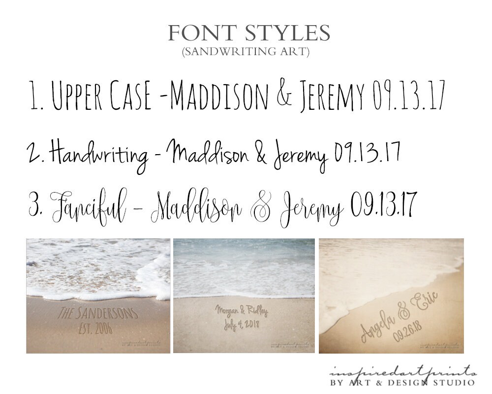 Beach Decor Personalized Names in Sand Photo Anniversary | Etsy