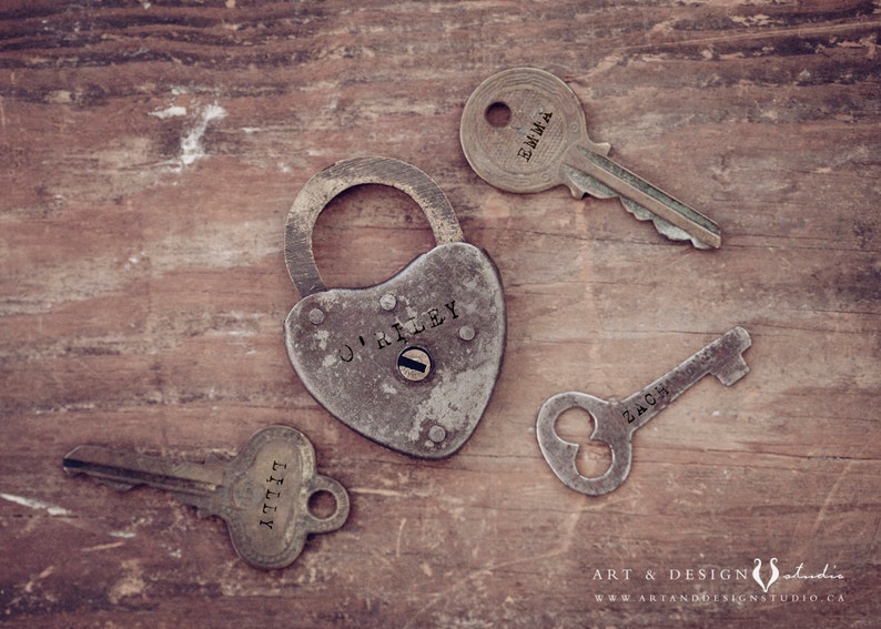 Personalized Love Lock Print Anniversary Presents Custom Key | Etsy