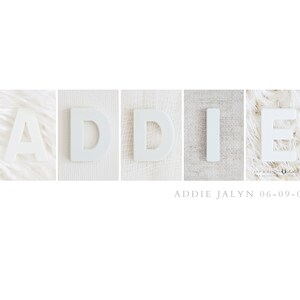 Baby Girl Name Print Alphabet Photography Print, Custom Name Art ...