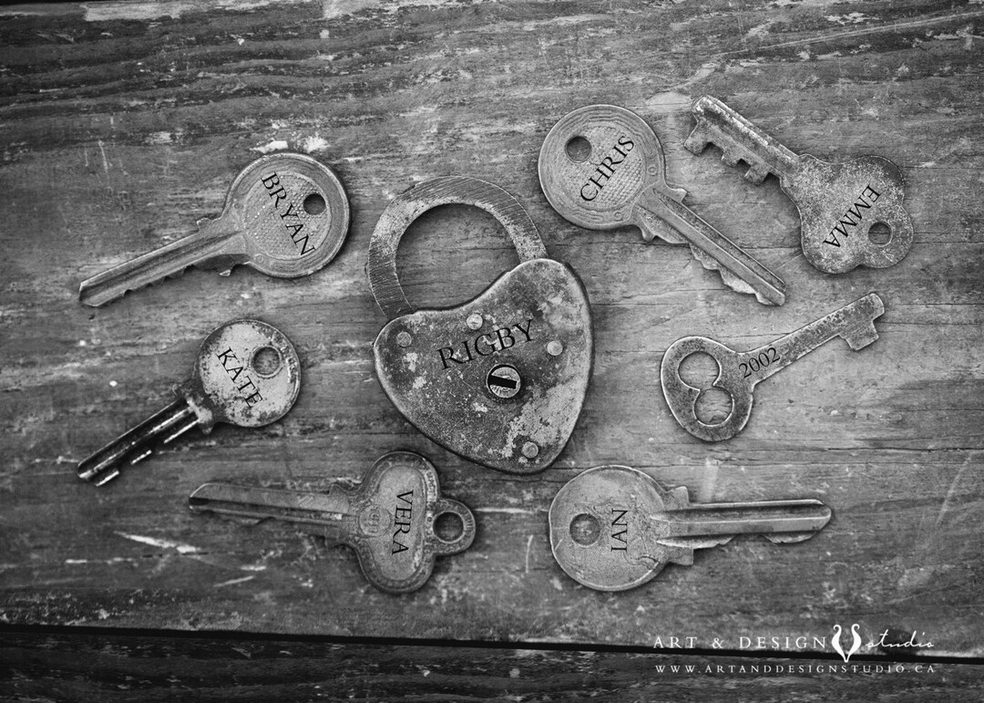 Key Art Print, Personalized Family Prints, Family Gifts, Industrial ...