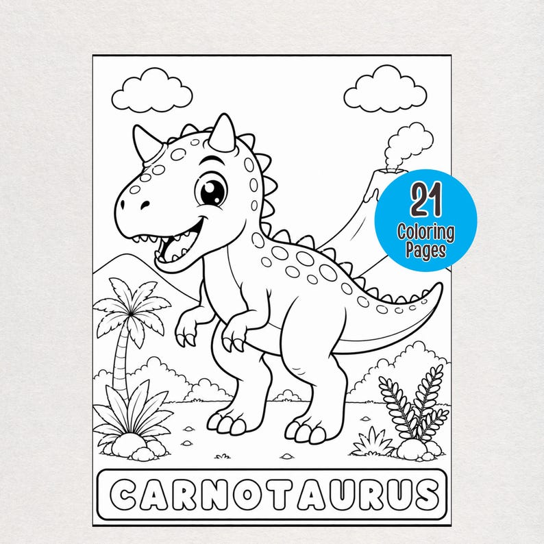 Dinosaur Coloring Book for Kids | Bold Easy Pages | Freebie Alphabet ...