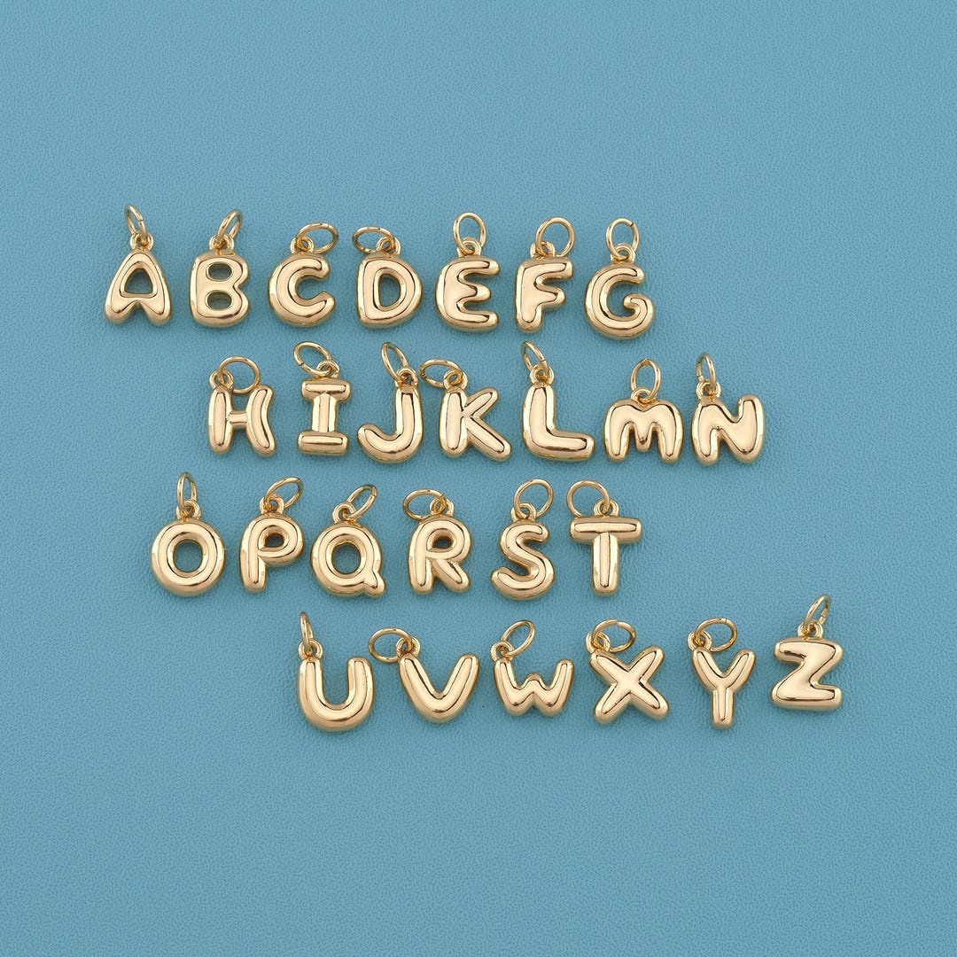 18K Gold Filled Initial Alphabet Letter Pendant,letter Pendant Initial ...