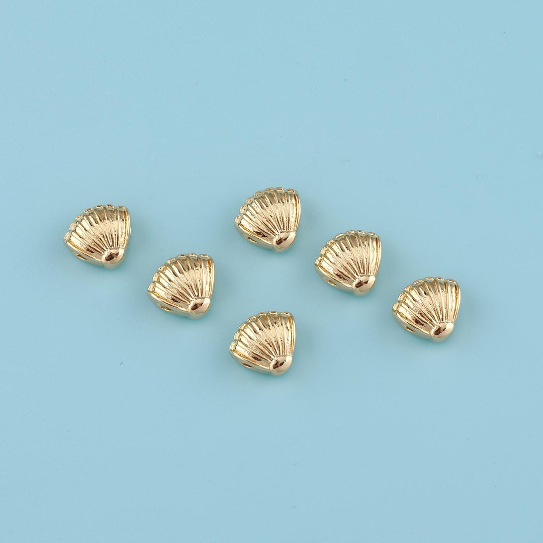 18K Gold Filled Scallop Spacer Beads, Dainty Ocean Shell Beads,spacer ...