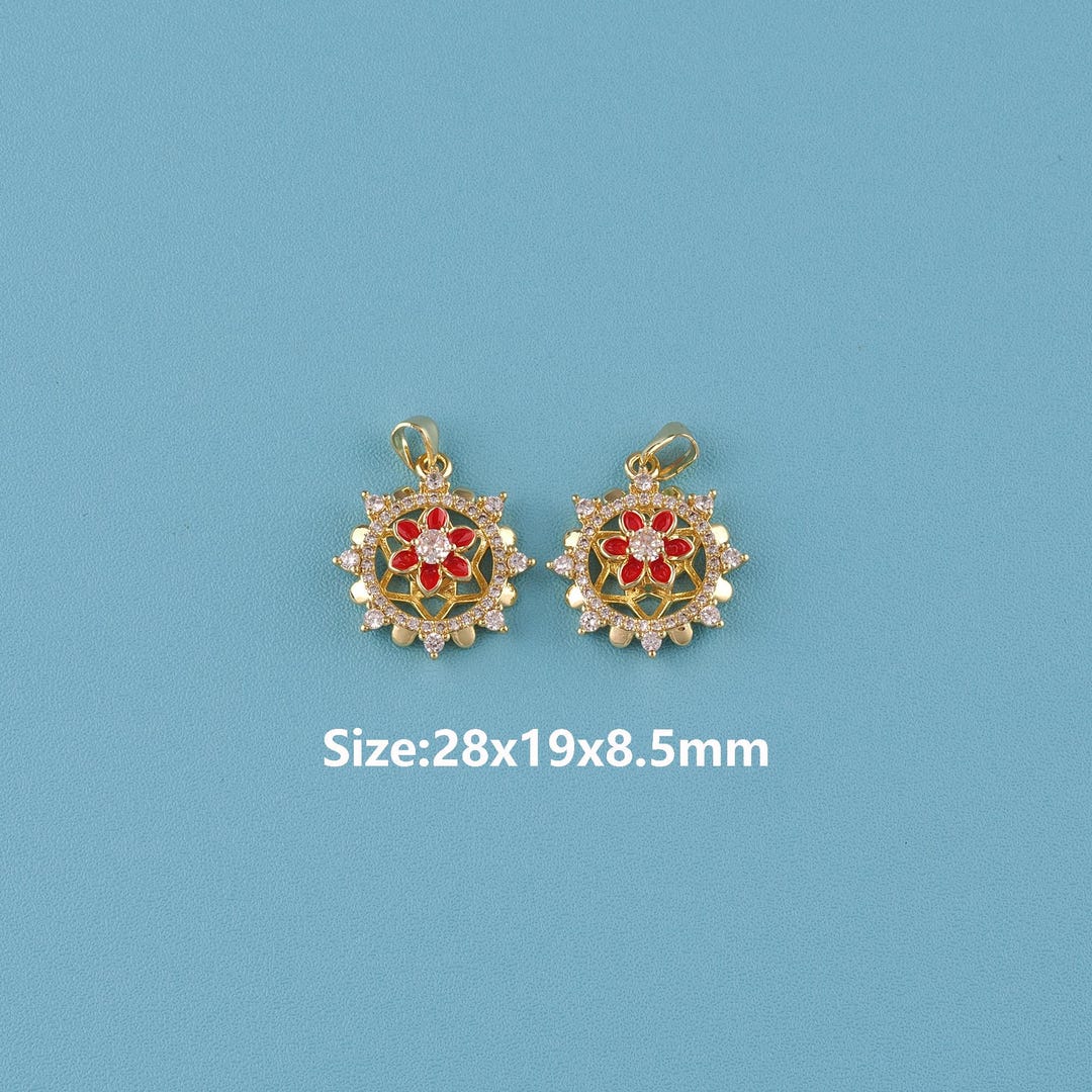 18K Gold Filled Romantic Flower Pendant,spinning Zircon Flower Pendant ...