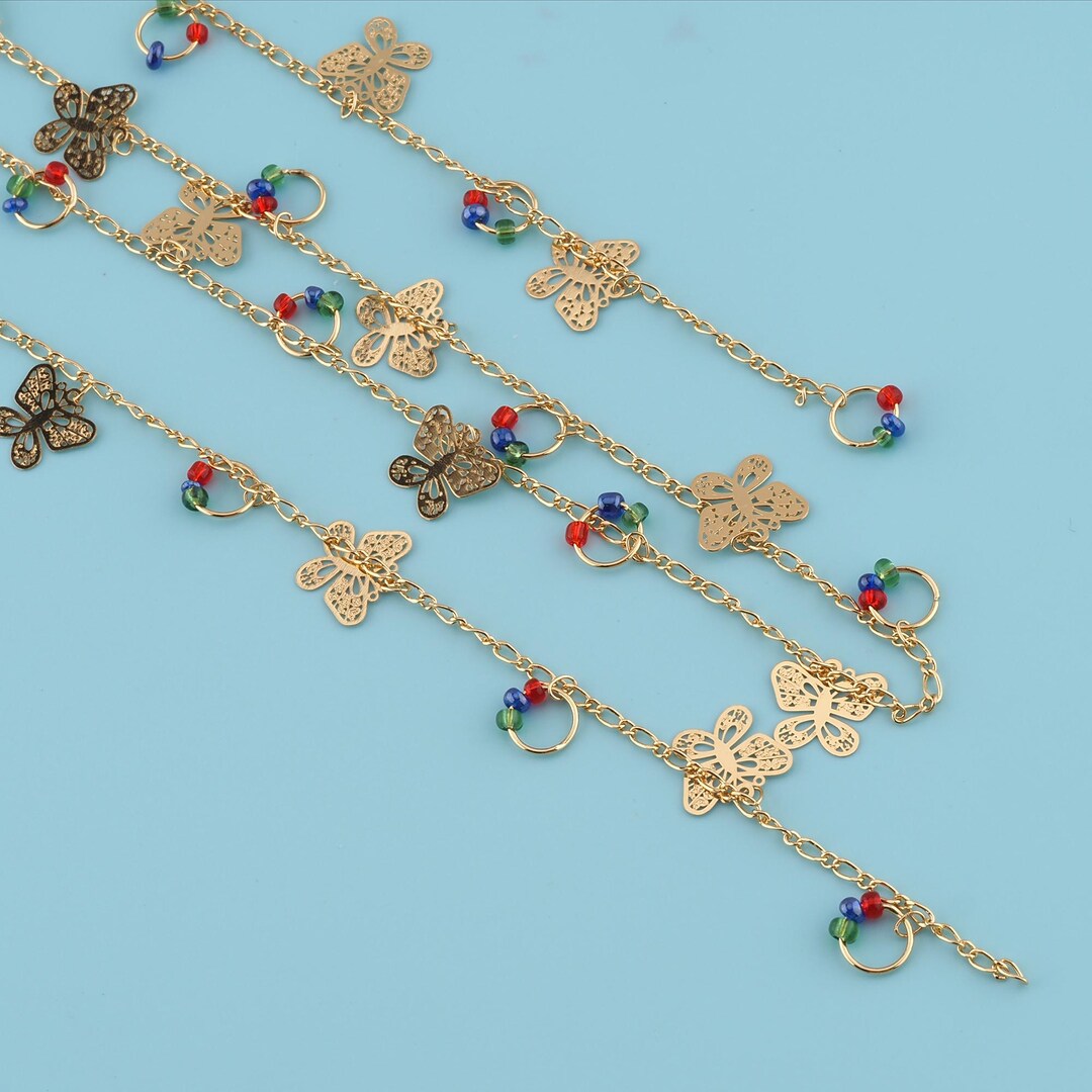 1 Meter 18K Gold Filled Filled Butterfly Chain, Micropavé CZ Butterfly ...