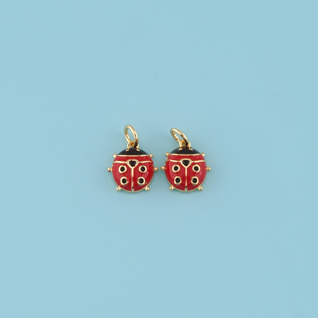 18K Gold Filled Seven Star Ladybug Pendant,enamel Ladybu Gpendant ...