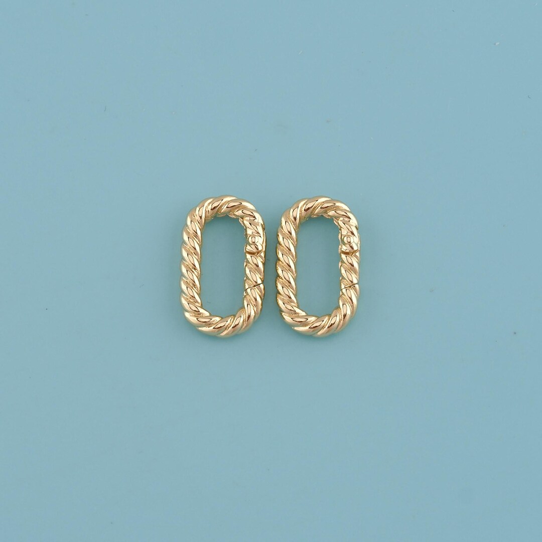 18K Gold Filled Oval Carabiner Clasp,paper Clip Clasp,oval Push Gate ...