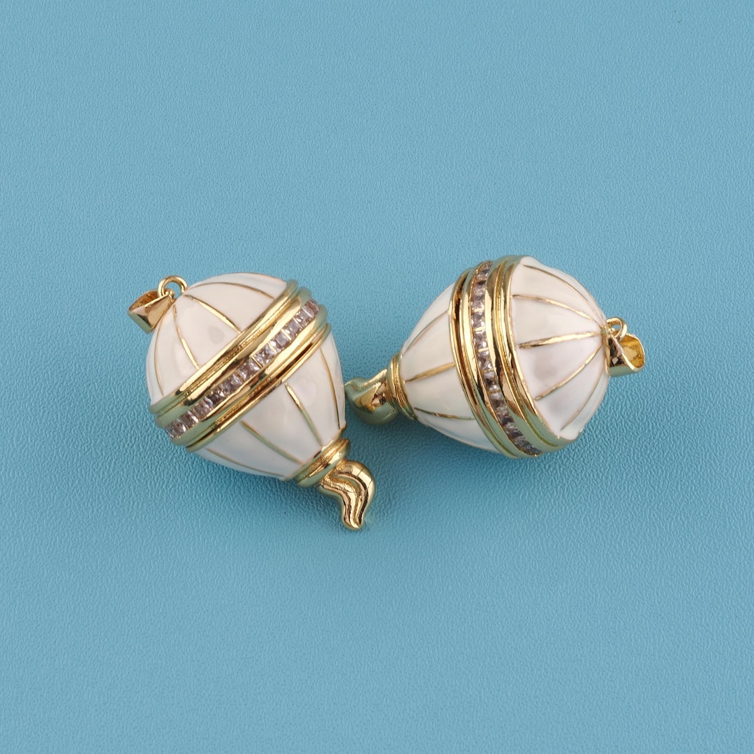 18K Gold Filled Hot Air Balloon Pendant,enamel CZ Balloon Charms ...