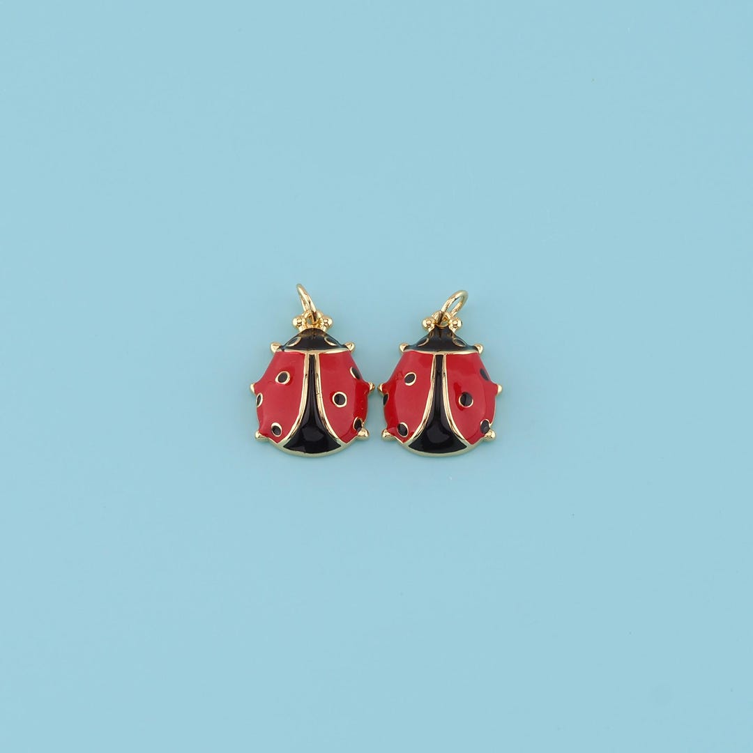 18K Gold Filled Seven Star Ladybug Pendant,enamel Ladybu Gpendant ...