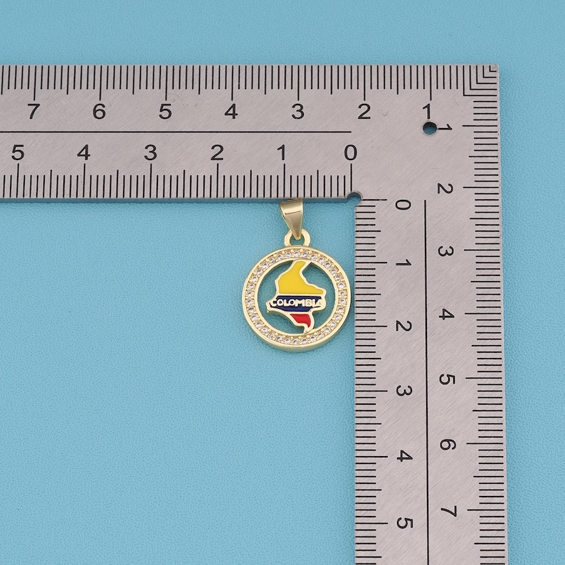18K Gold Filled Colombia Map Bogotá,personalized Travel Charm,enamel ...