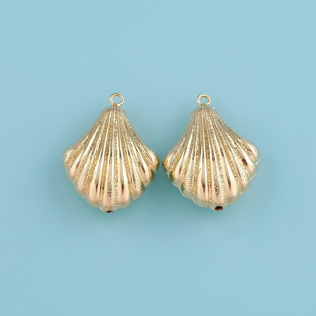 18K Gold Filled Scallop Seashell Pendant, Beach Shell Jewelry,ocean ...