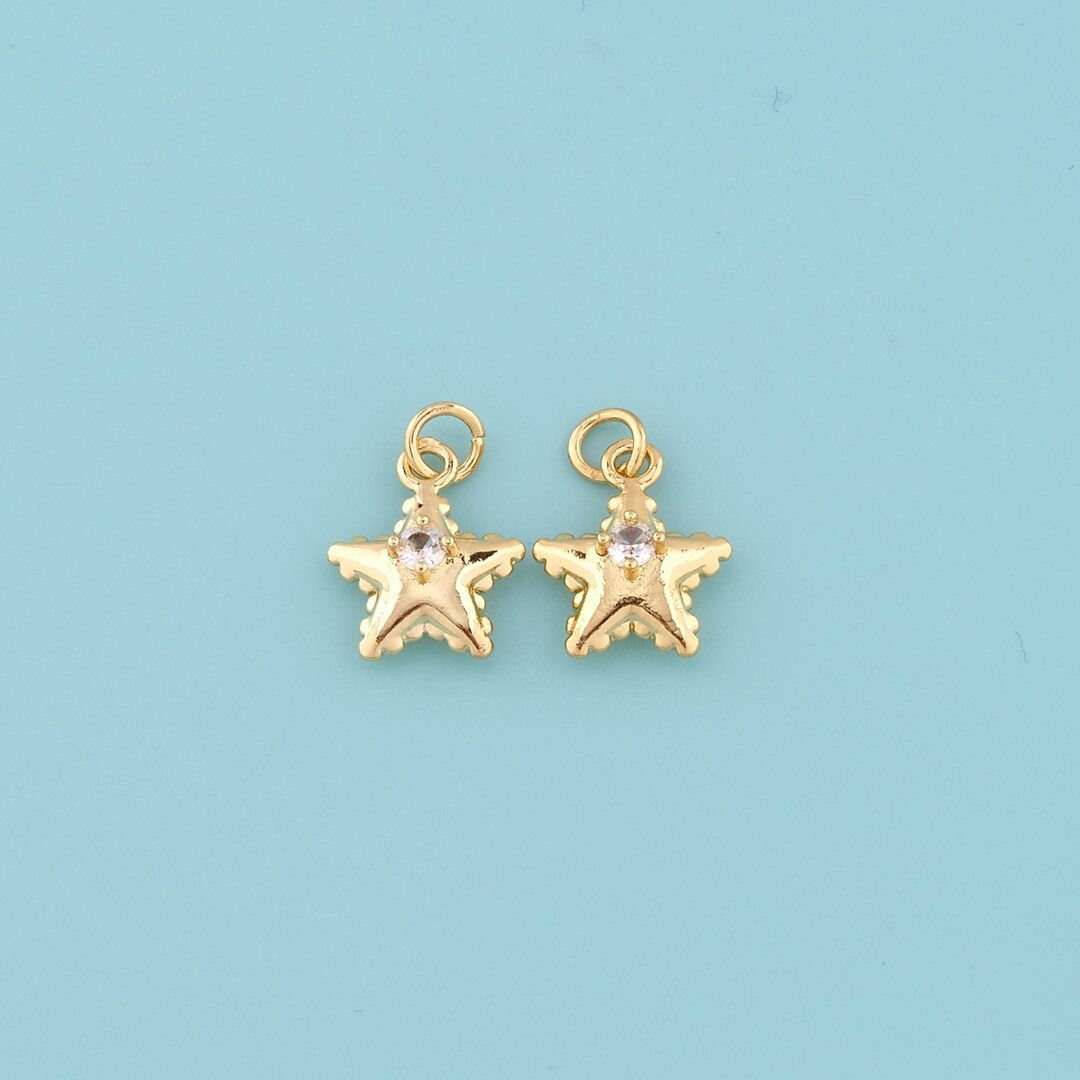 18K Gold Filled Star Pendant,cz Micro Pave Celestial Jewelry Charm ...