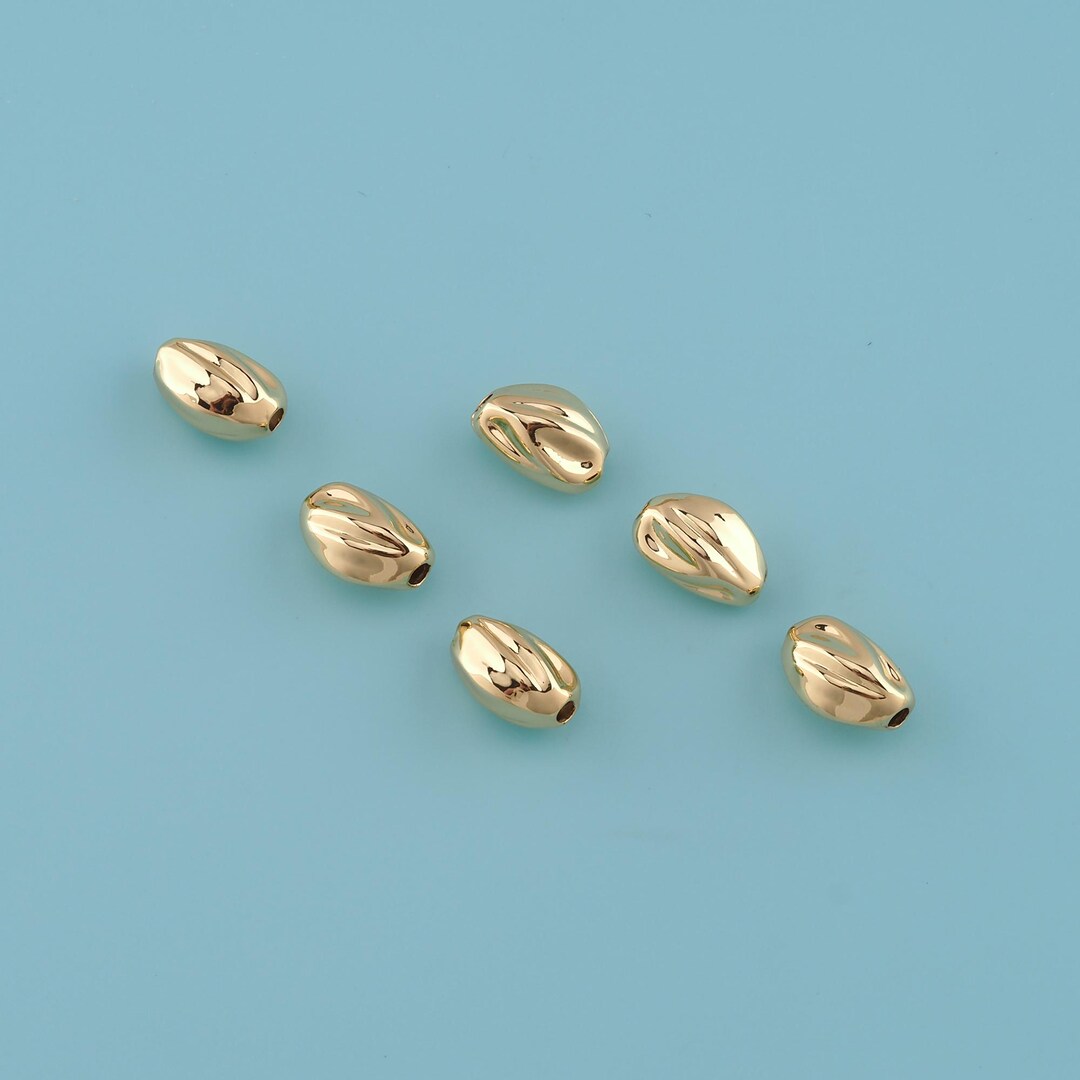 18K Gold Filled Oval Spacer Beads,irregular Oval Spacer Beads,gold ...
