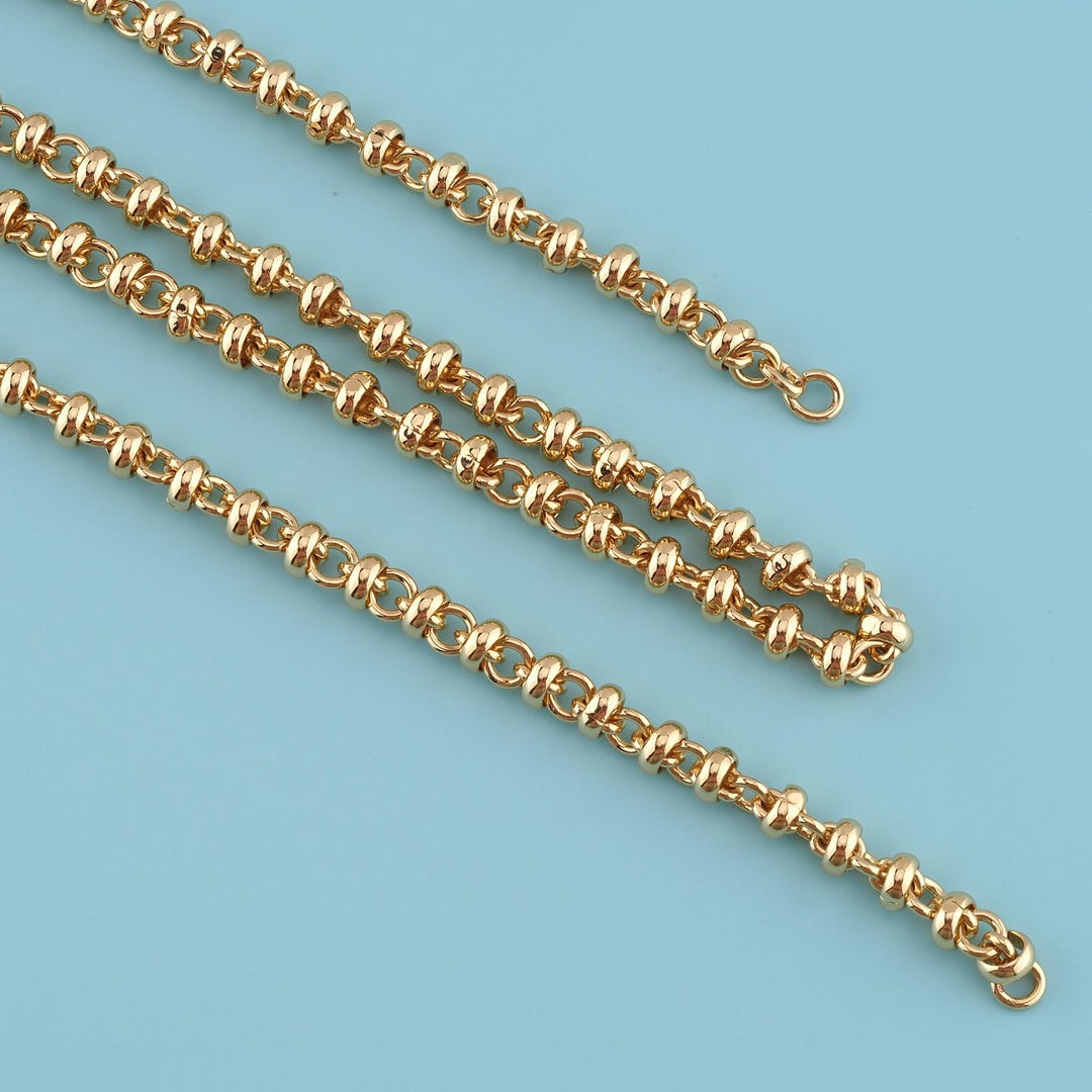 1 Meter 18K Gold Filled Bead Station Chain,satellite Chain, Layering ...