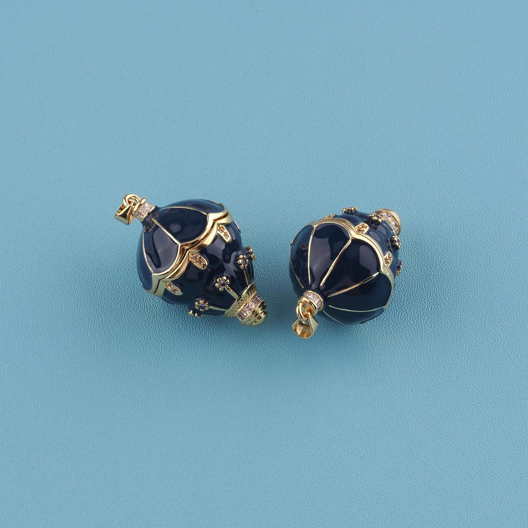 18K Gold Filled Hot Air Balloon Pendant,enamel CZ Balloon Charms ...