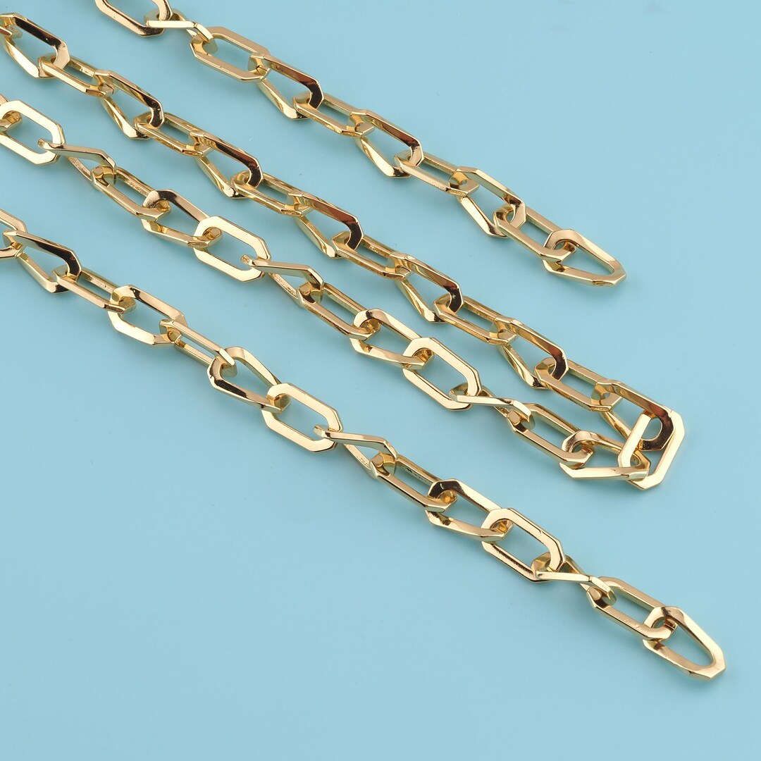 1 Meter 18K Gold Filled Chain Necklace,paperclip Chain,distortion ...