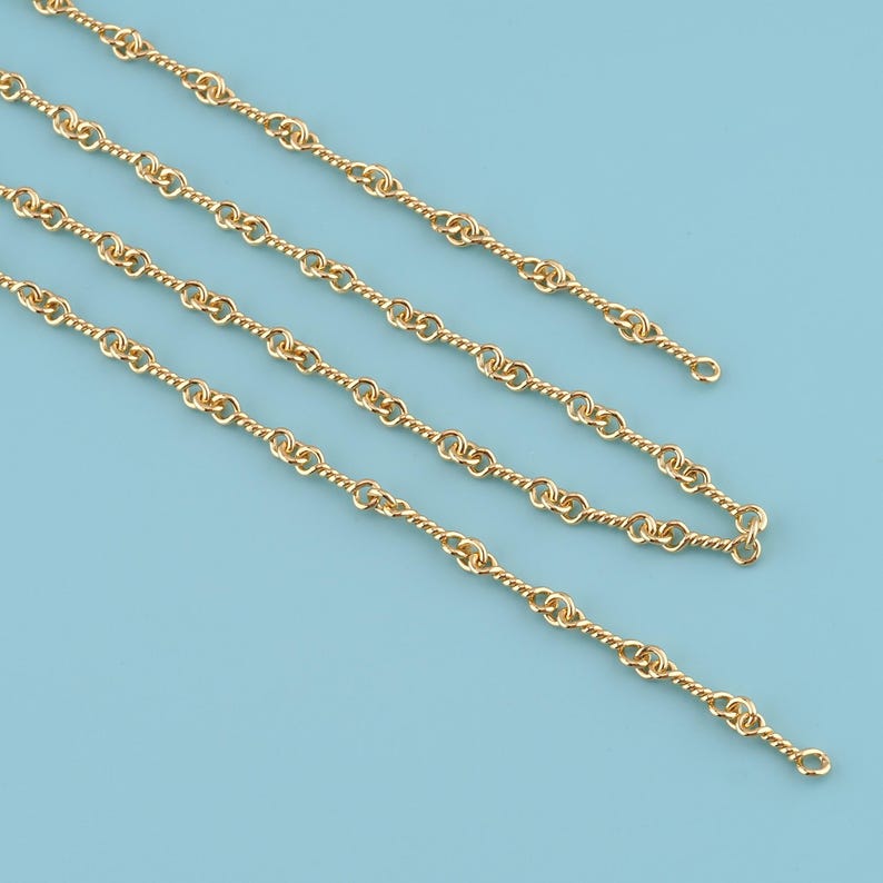 1 Meter 18K Gold Filled Twist Link Chain,rope Infinity Chain,twisted ...