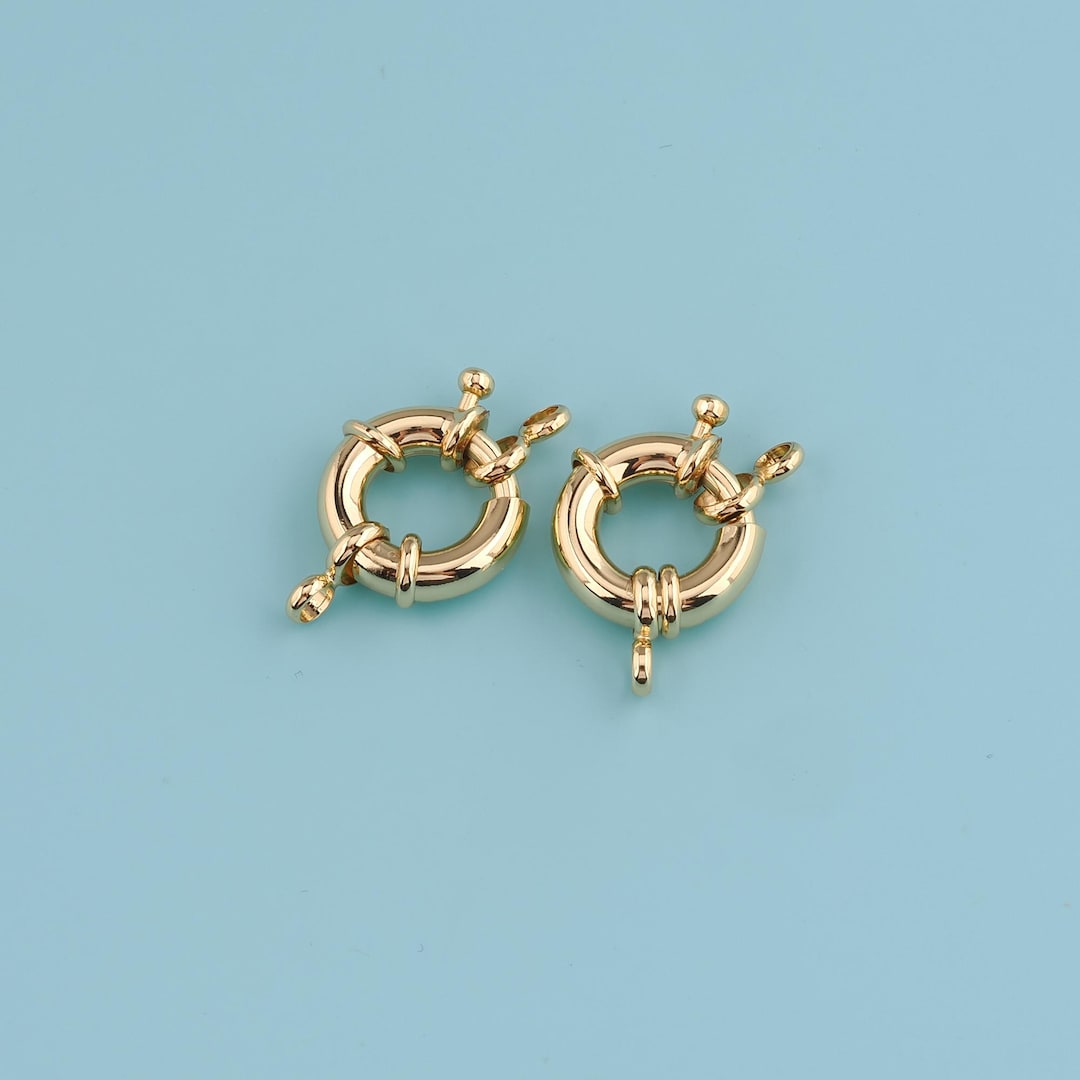 18K Gold Filled Round Clasp，sailor Clasp，round Spring Clasp,spring ...