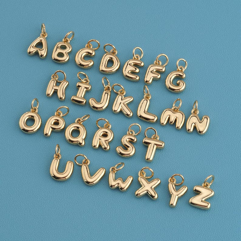18K Gold Filled Initial Alphabet Letter Pendant,letter Pendant Initial ...