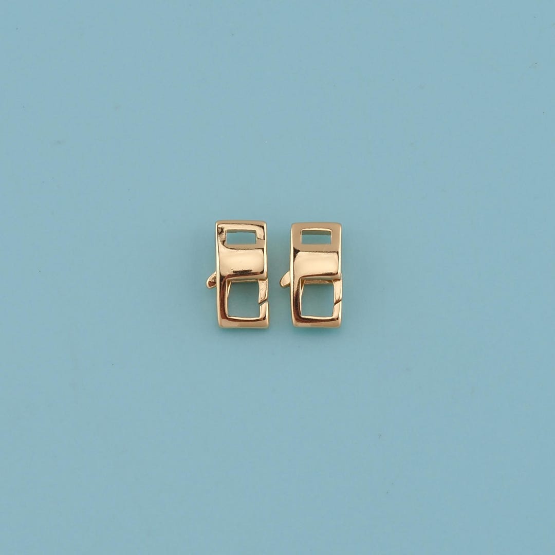 18K Gold Filled Rectangular Lobster Clasp,with Rectangular Bottom Loop ...