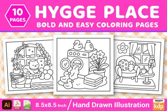 Hygge Place Bold and Easy Coloring Pages | INSTANT DOWNLOAD - Etsy
