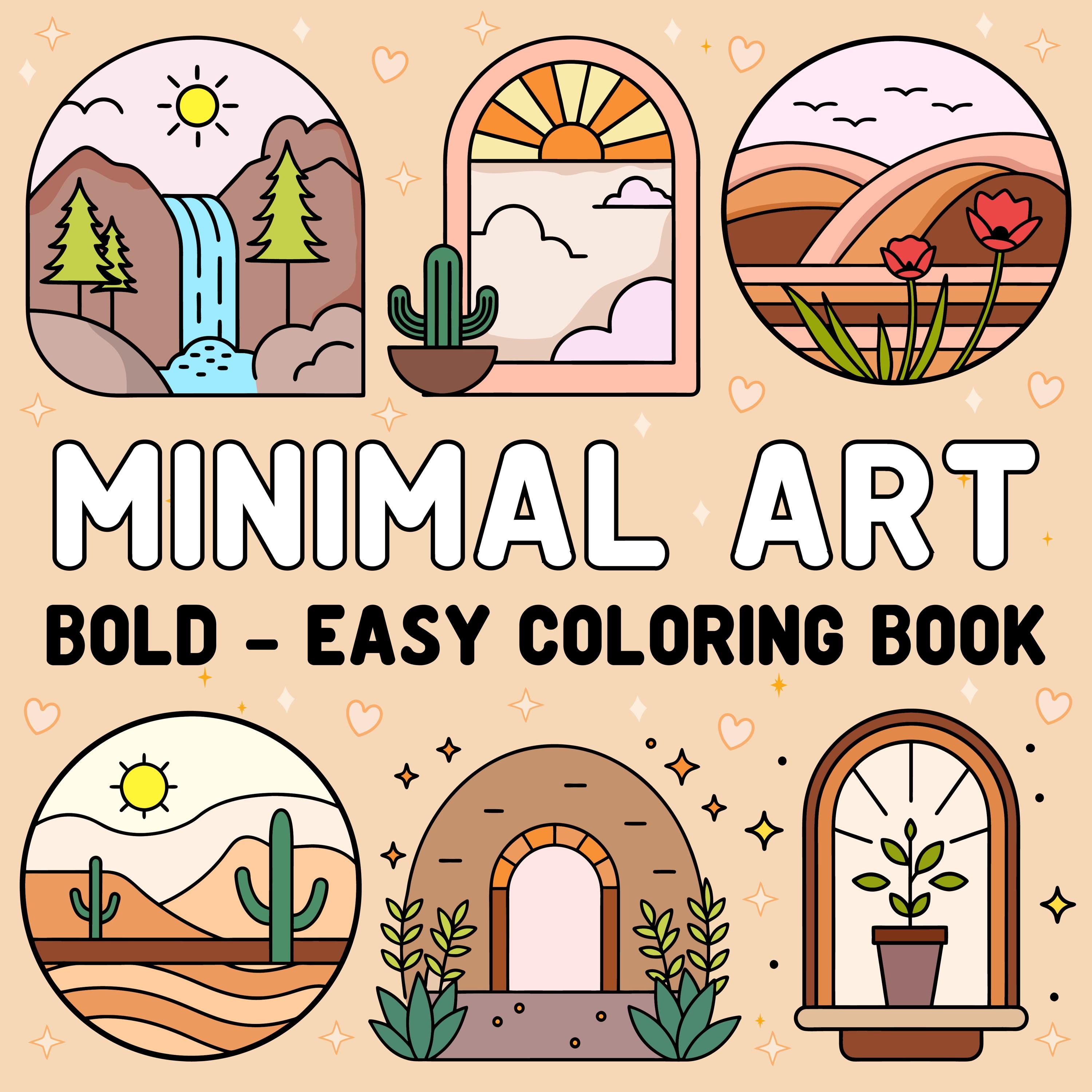 Minimal Art Coloring Book Bold and Easy - Etsy