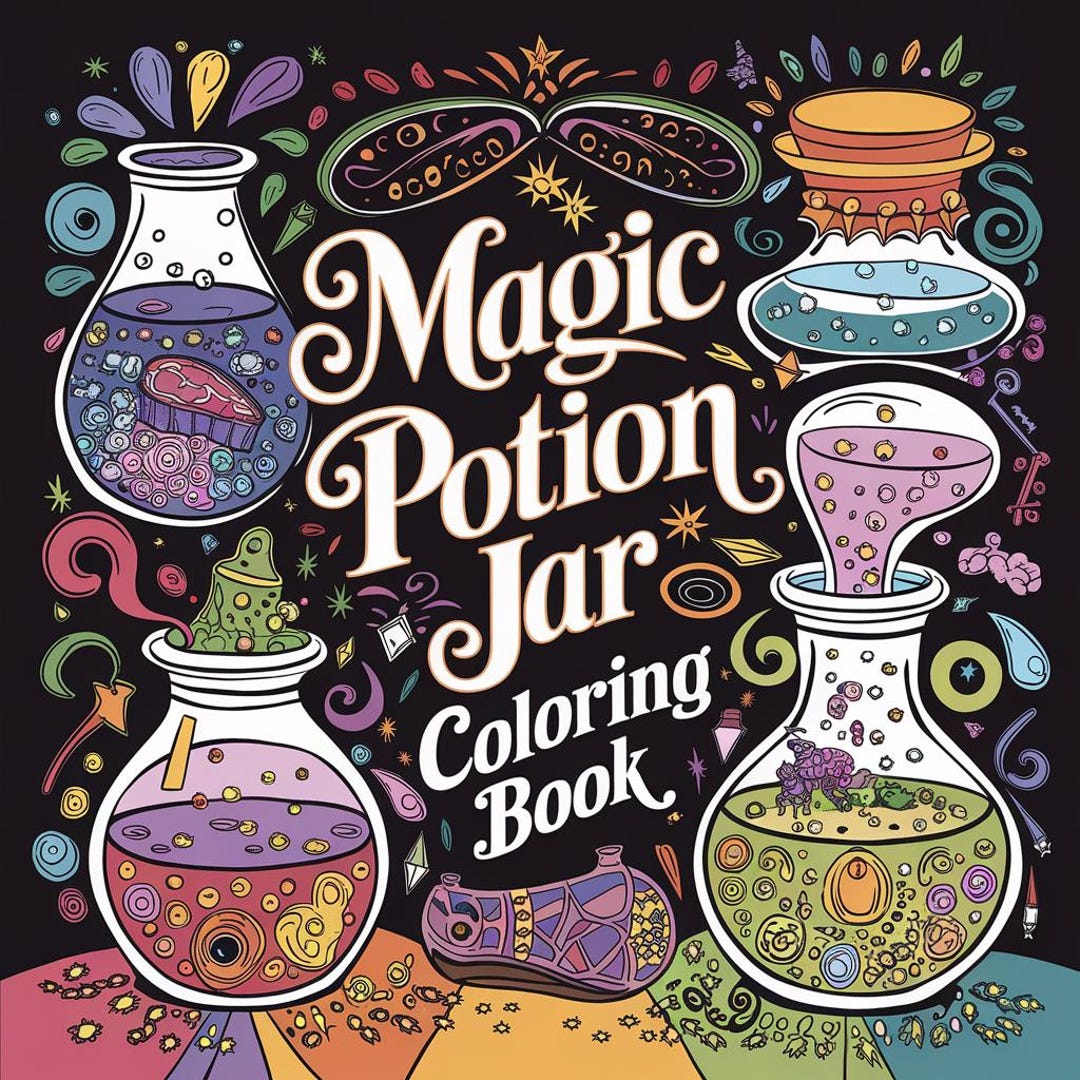 Magic Potion Jar Coloring Pages - Etsy