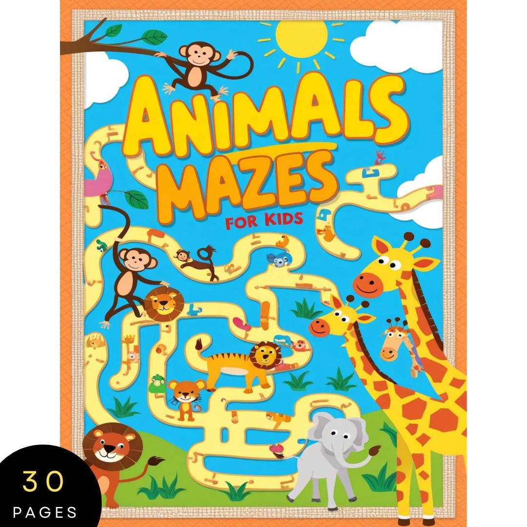 Animals Mazes for Kids - Etsy