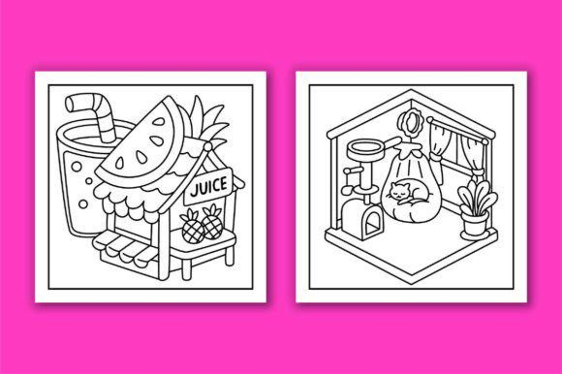 Hygge Place Bold and Easy Coloring Pages | INSTANT DOWNLOAD - Etsy