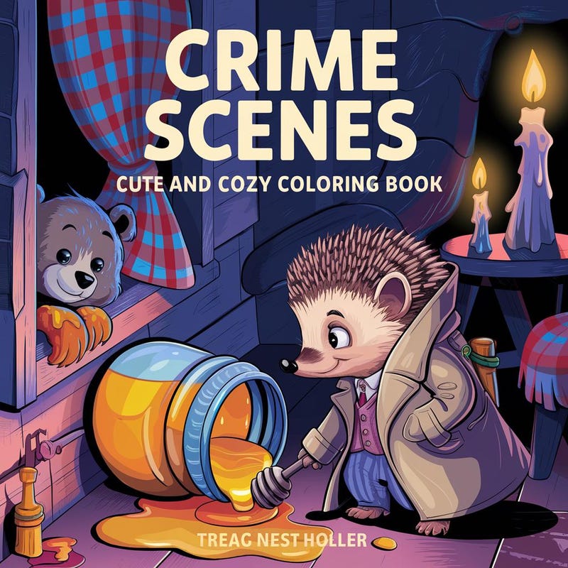 Cozy Crime Scene Coloring - Etsy