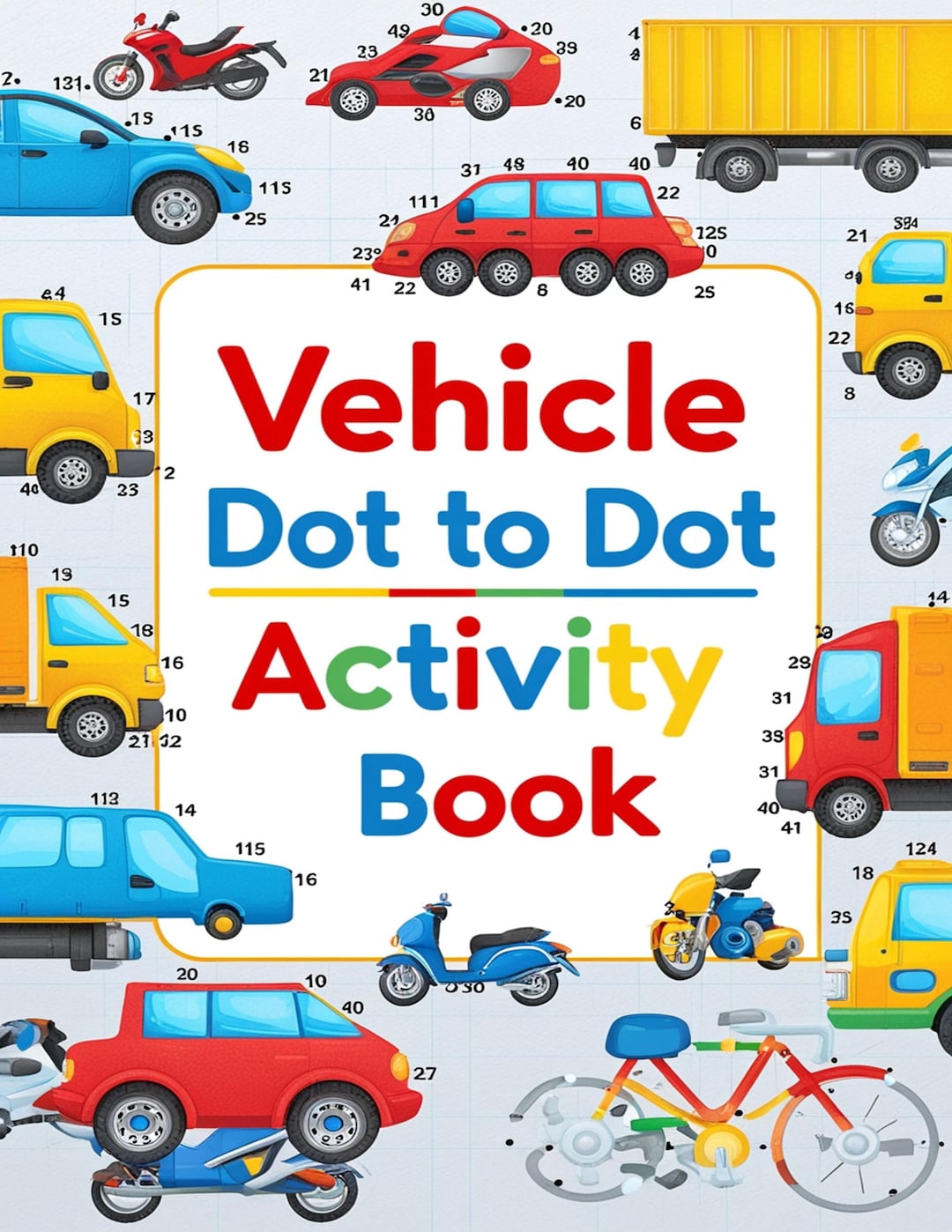 30 Vehicle Dot to Dot Activity Book - Etsy