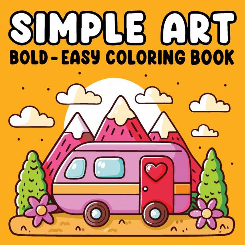 Bold and Easy Simple Art Coloring Pages | Minimalist Stress Relief ...