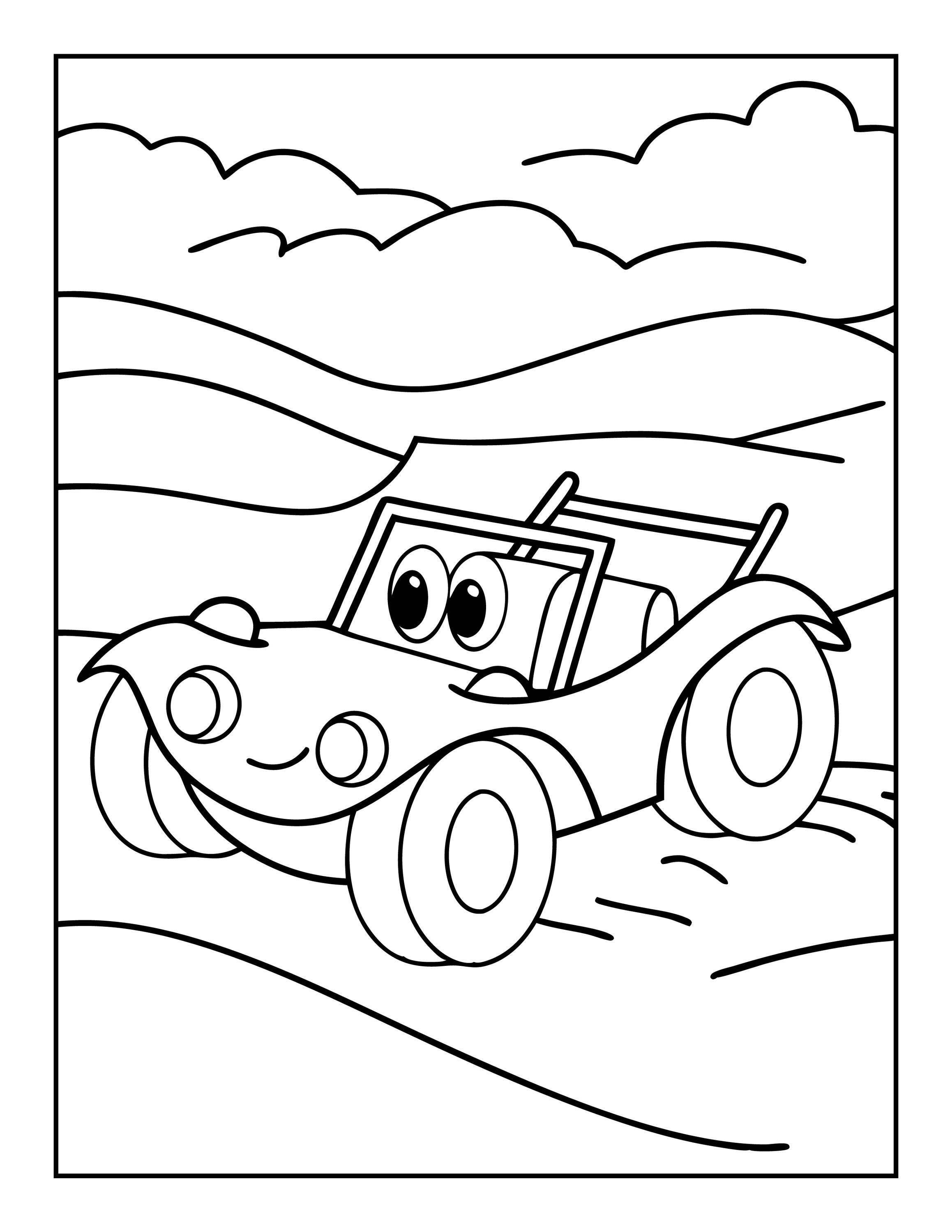 Cute Vehicles Coloring Book for Kids - Etsy