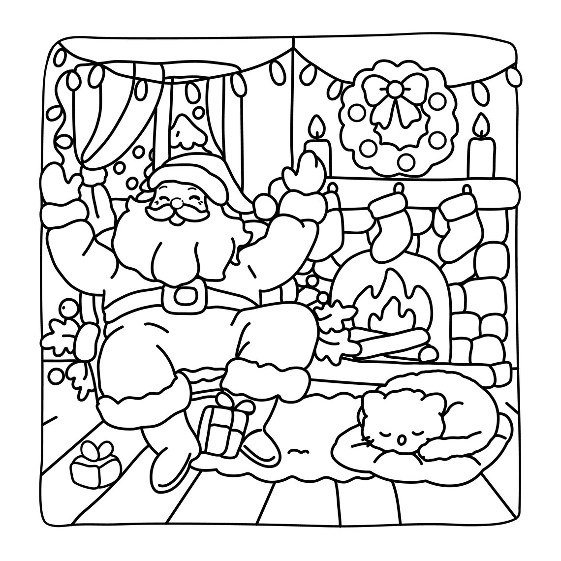 Bold Easy Christmas Coloring Pages | 15 Simple Holiday Designs PDF - Etsy