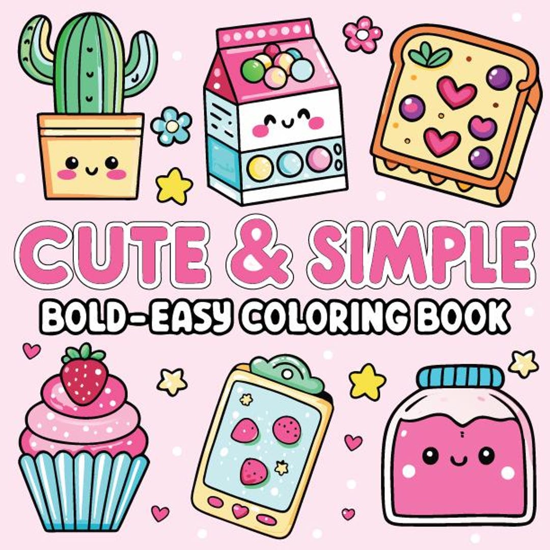 Bold & Simple Coloring Pages: Easy Illustrations (PDF Download 8.5x8.5 ...