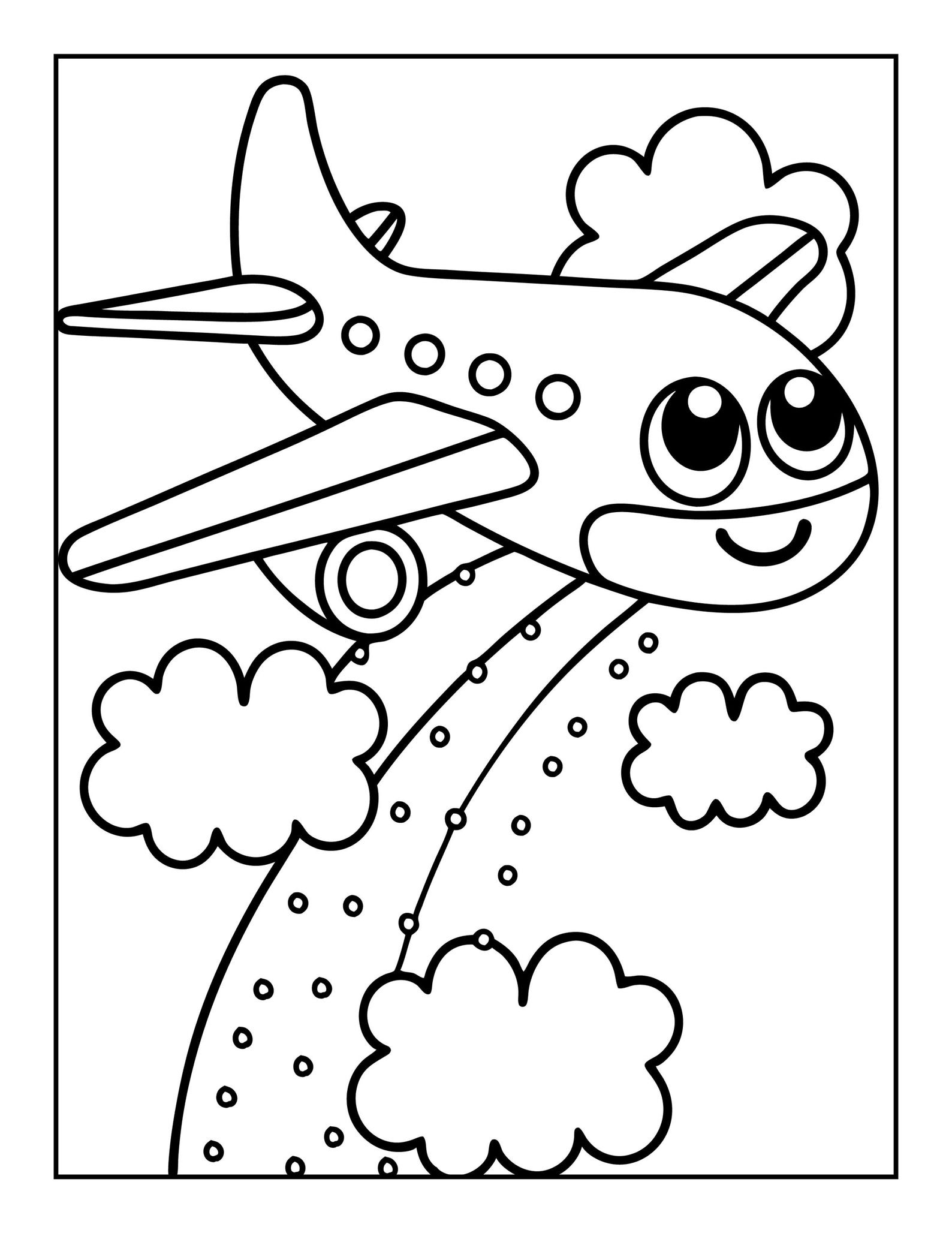 Cute Vehicles Coloring Book for Kids - Etsy