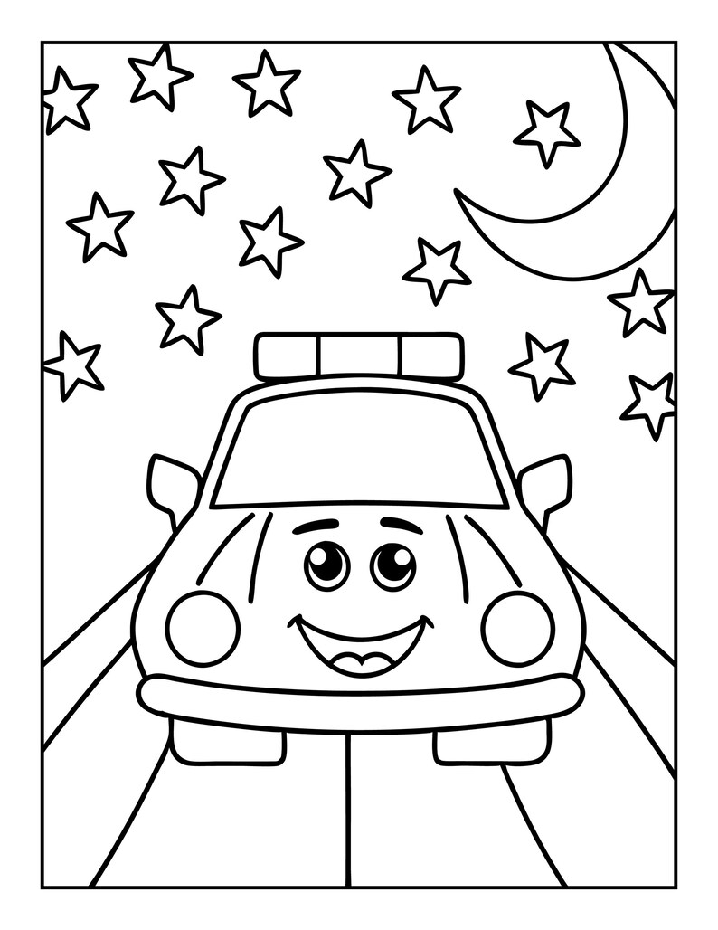 Cute Vehicles Coloring Book for Kids - Etsy