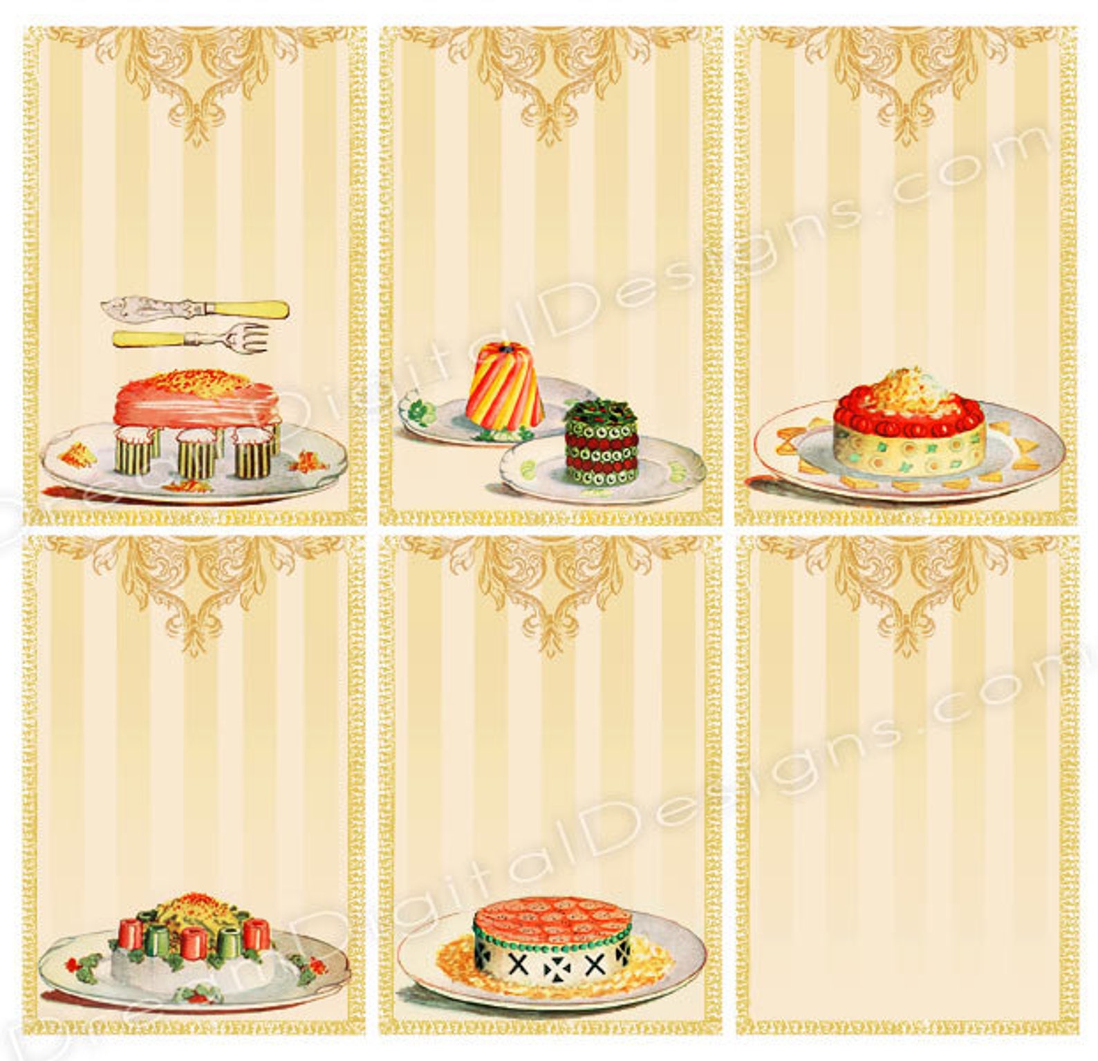 Printable Cake Tags Dessert Digital Collage Sheet Bakery - Etsy