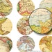 Printable Maps, 2 Inch Circles, Digital Collage Sheet, Digital Circle ...