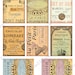 Paris Printable Ephemera, Tags, French Vintage Text, Digital Collage ...