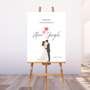 Minimally Wedding Welcome Sign Template - Cute Wedding Sign, Editable ...