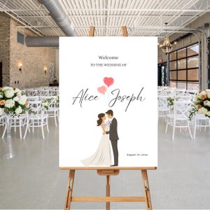 Minimally Wedding Welcome Sign Template - Cute Wedding Sign, Editable ...