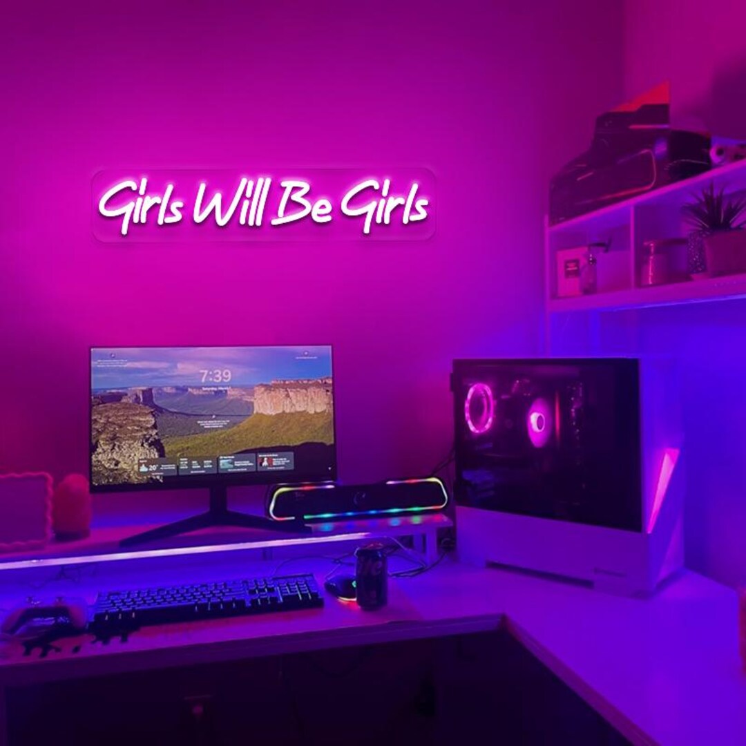 Girls Will Be Girls Neon Sign, Girls Neon Linght, Pink Room Decoration ...