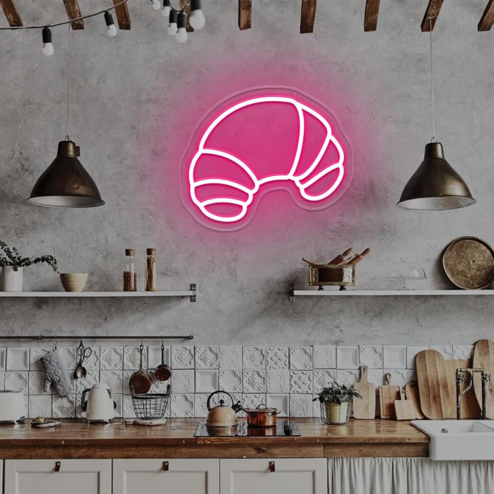 Croissant Neon Sign,bakery Light up Sign,food Neon Sign,drink Neon Sign ...