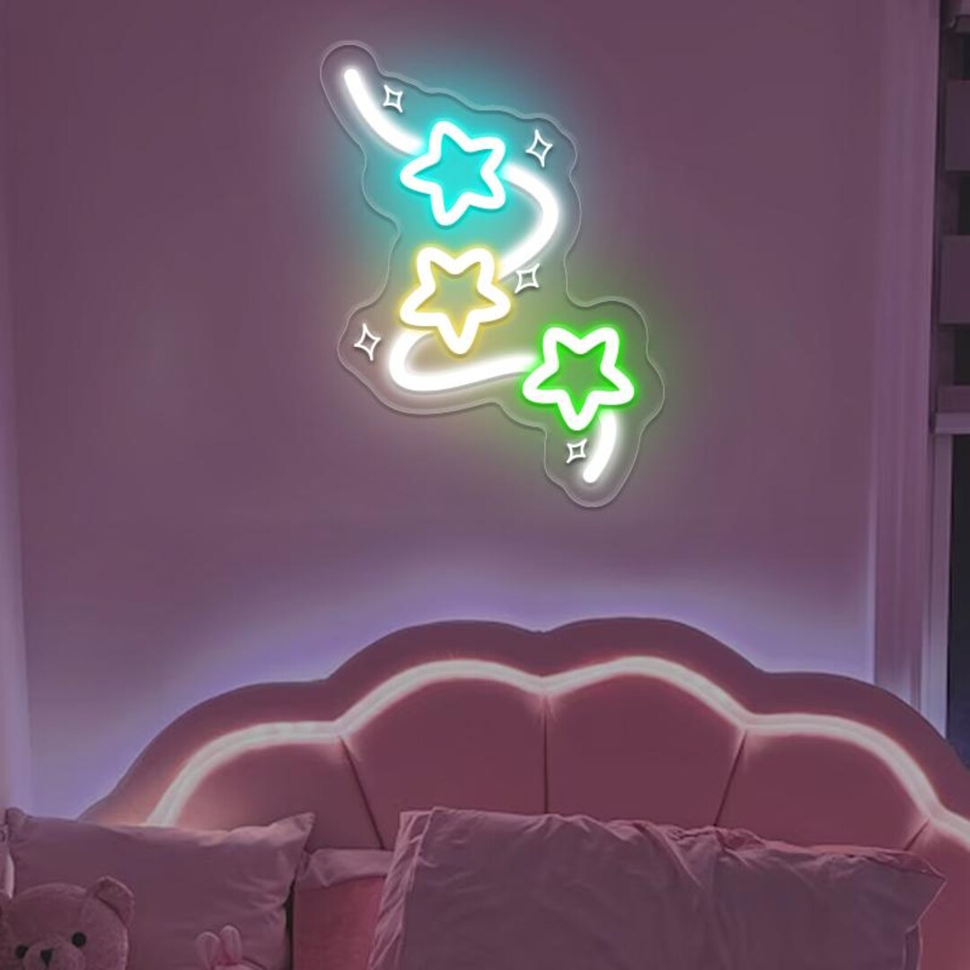 Cute Star Neon Sign,sparkle Stars LED Neon Sign,star Art Neon,star ...