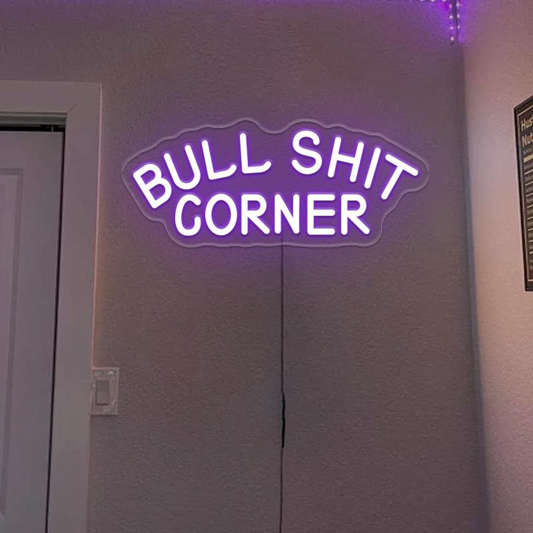 Bull Shit Corner Neon Sign,humour Sign Light,man Cave Decor,home Decor ...